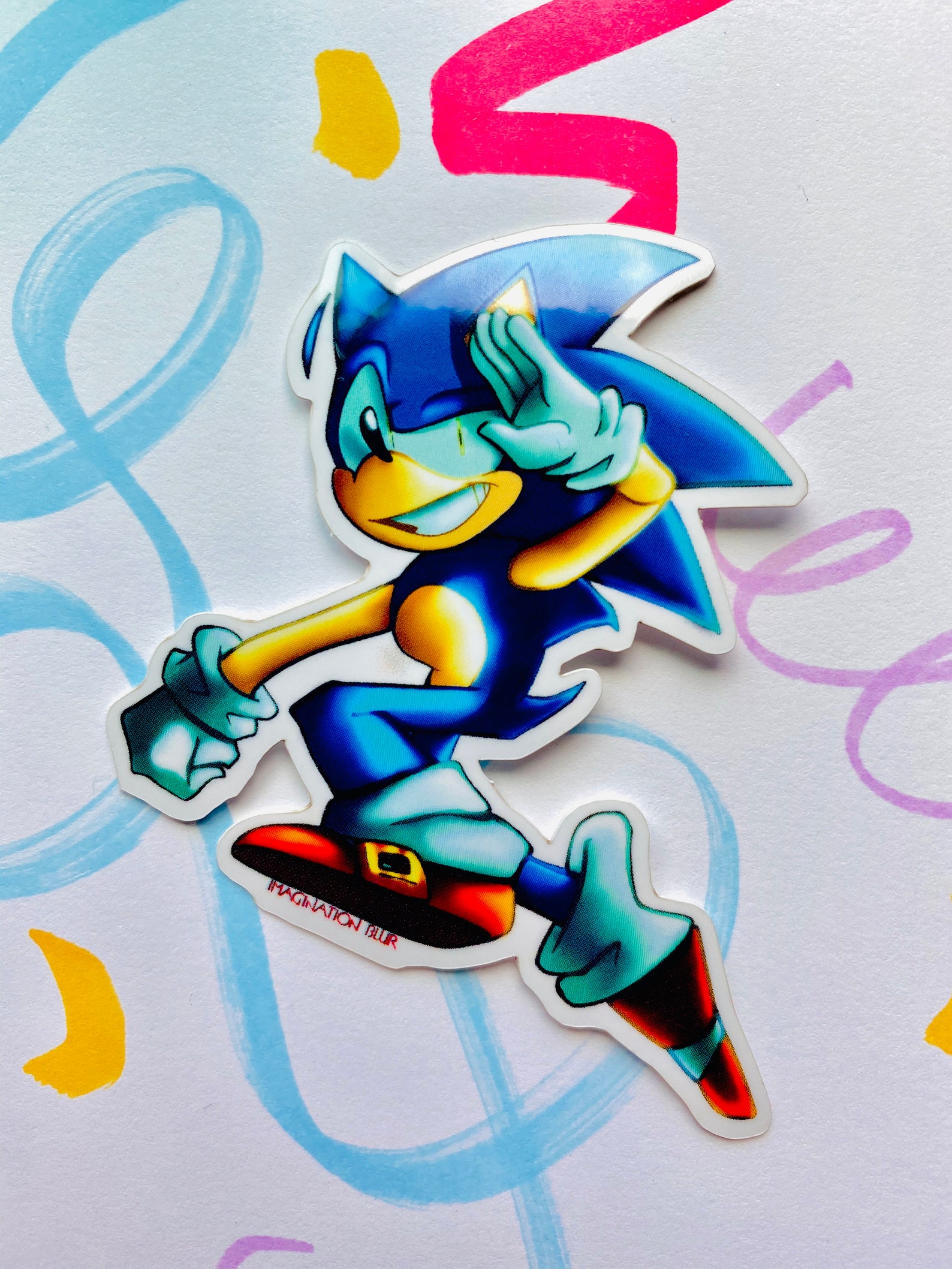 Sonic the Hedgehog Sticker // Stationary Digital Art Glossy | Etsy