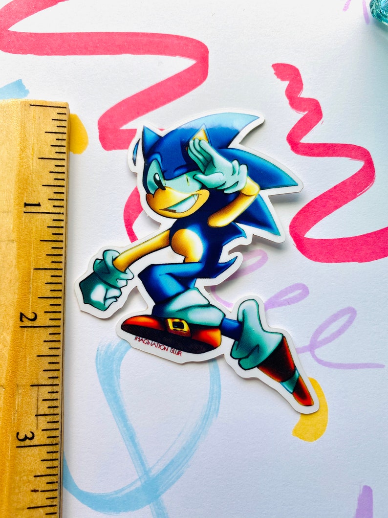 Sonic the Hedgehog Sticker // Stationary Glossy Sticker - Etsy