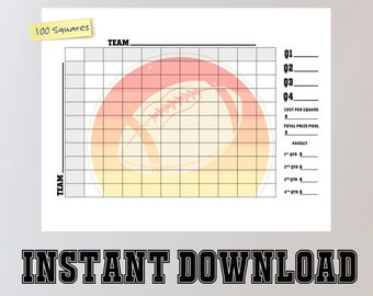 Football Pool Squares Board - Etsy