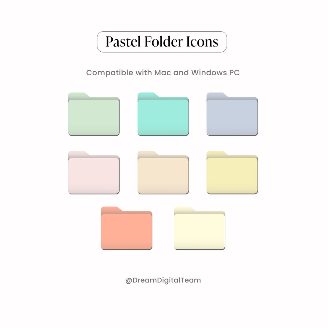 Pastel Desktop Folder Icons INSTANT DOWNLOAD Mac Desktop - Etsy