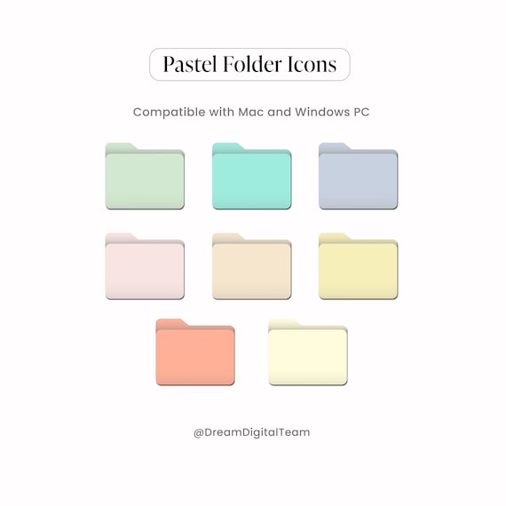 Pastel Desktop Folder Icons INSTANT DOWNLOAD Mac Desktop - Etsy