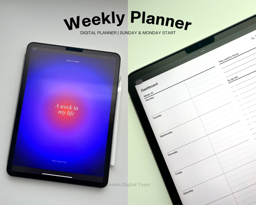 Weekly Planner | Undated Weekly Digital Planner for Ipad, Goodnotes and ...