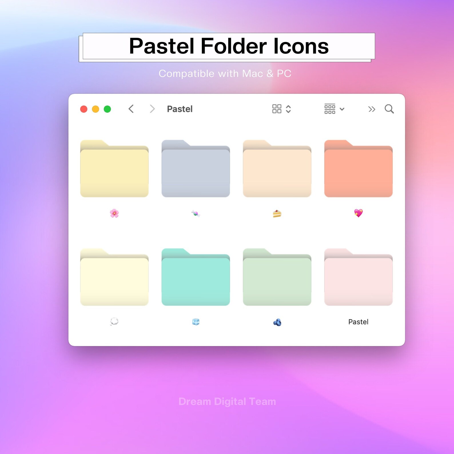 Pastel Desktop Folder Icons, INSTANT DOWNLOAD, Mac Desktop, Back to ...