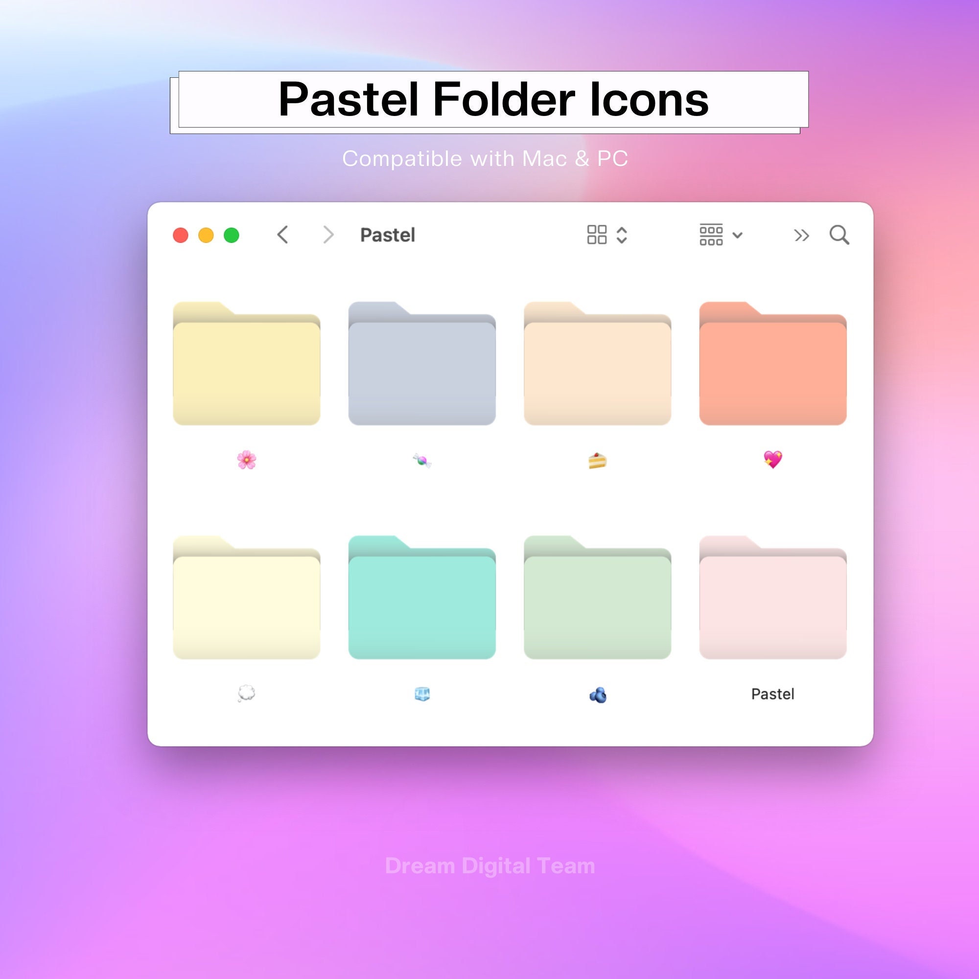 Pastel Desktop Folder Icons, INSTANT DOWNLOAD, Mac Desktop, Back to ...