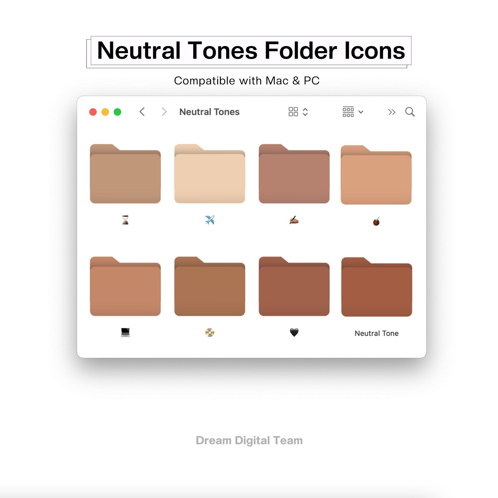 Neutral Tone Desktop Icons INSTANT DOWNLOAD Desktop Mac - Etsy