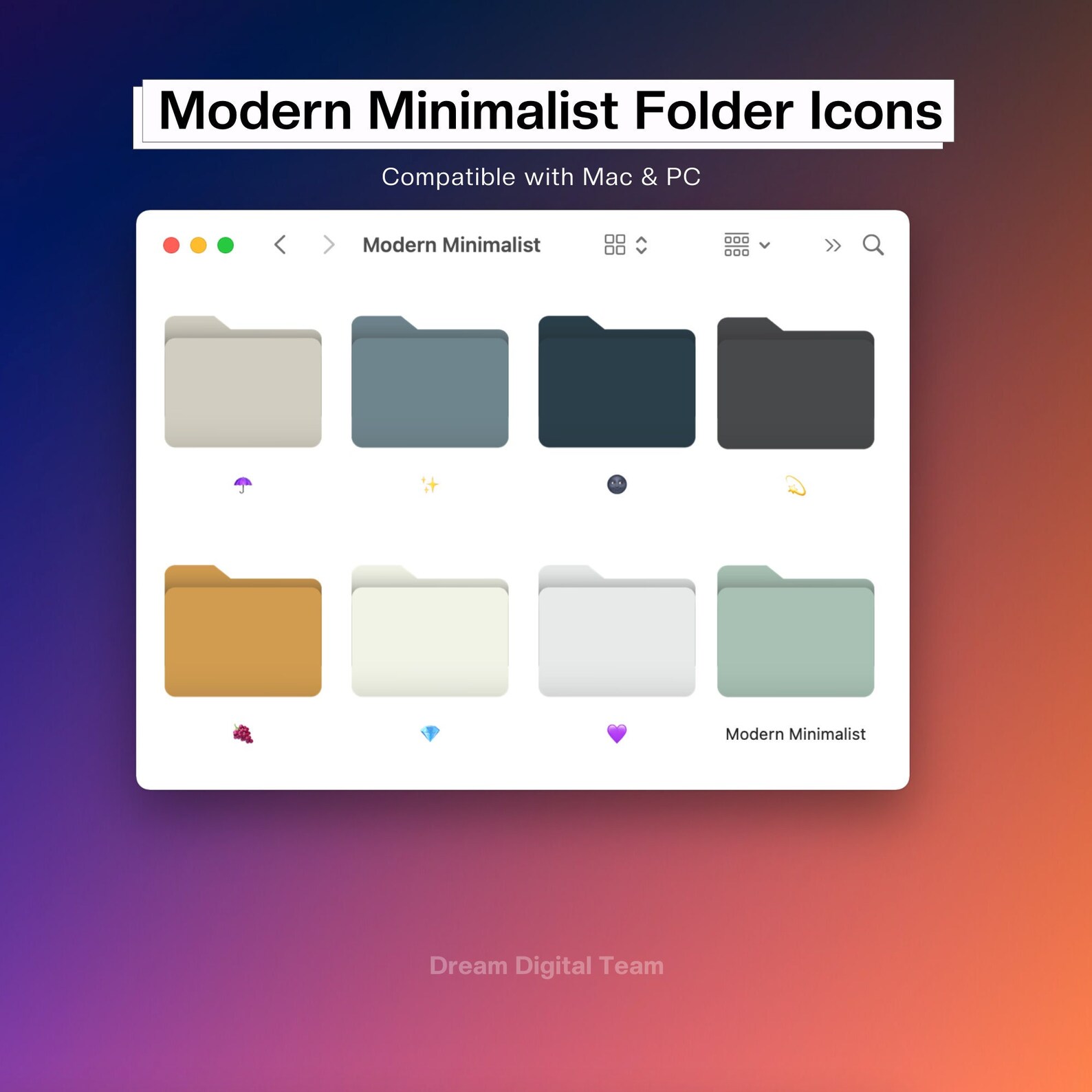 Modern Minimalist Desktop Icons, INSTANT DOWNLOAD, 8 Modern Minimalist ...