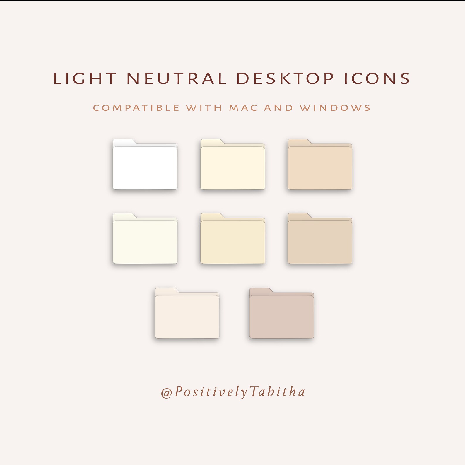 Light Neutral Desktop Icons INSTANT DOWNLOAD Desktop Mac | Etsy