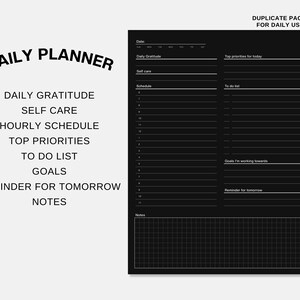 Minimalist Daily Planner | Dark Mode, Digital Planner for Ipad ...