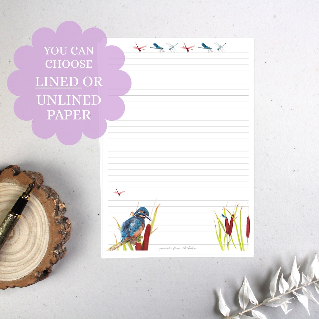 A5 Luxury Letter Writing Paper Sheets, Kingfisher Writing Paper ...