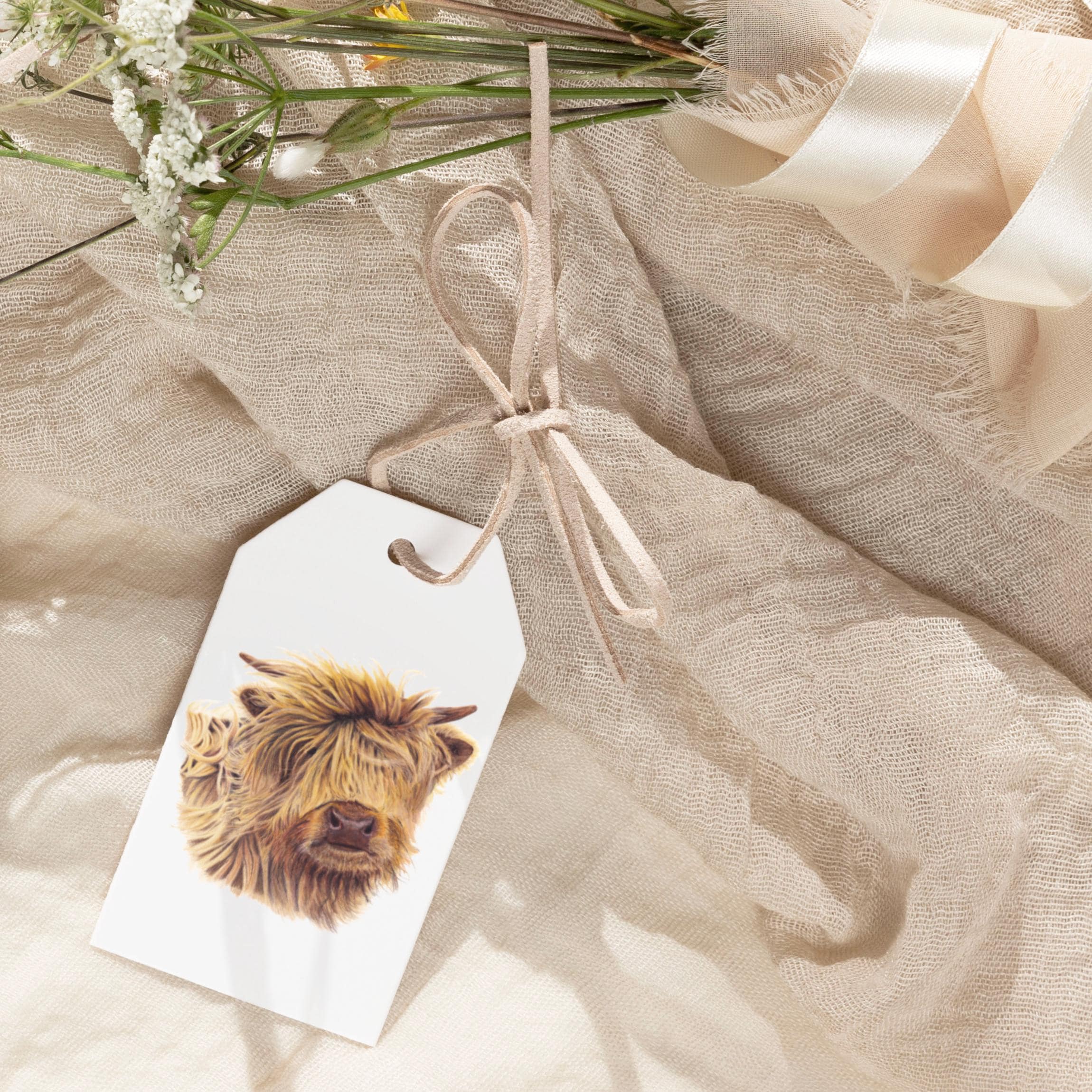 Highland Calf Gift Tags Handmade Gift Tags Gift Tags Animal Gift Tags ...