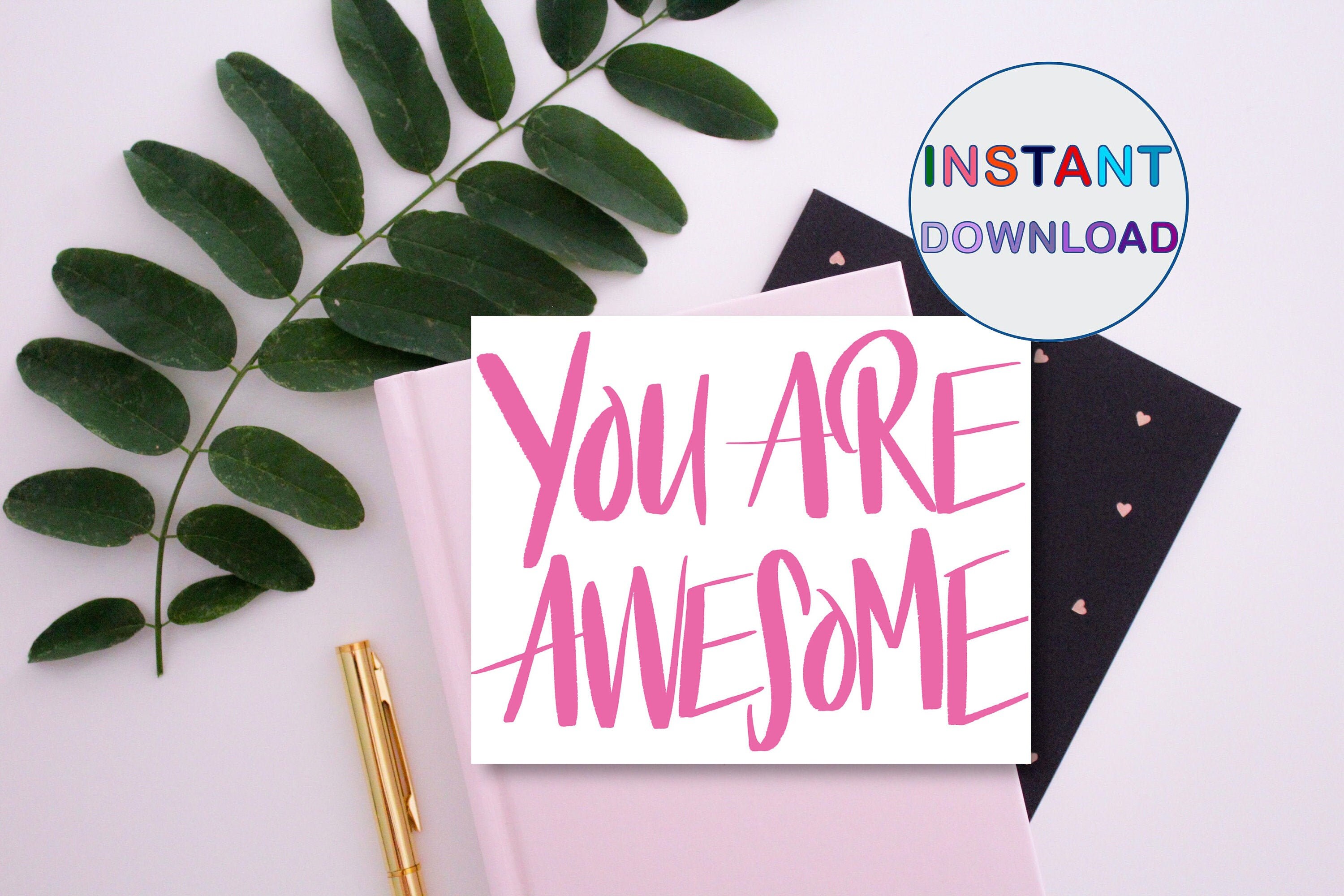 You Are Awesome Printable Card-Positive affirmation quotes | Etsy