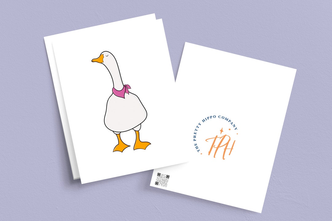 Printable Spring Goose Greeting Card, Cute Happy Spring Card, Handmade ...