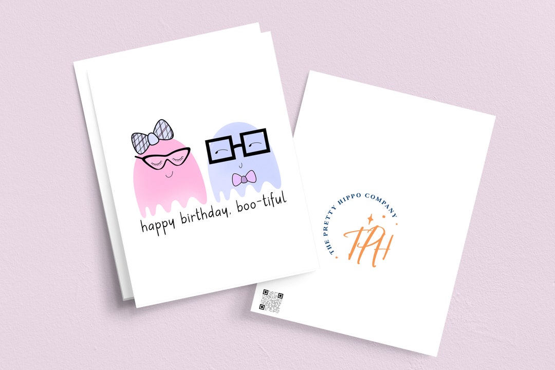 Printable Happy Birthday Boo-tiful Ghost Greeting Card, Card for Wife ...