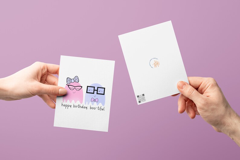 Printable Happy Birthday Boo-tiful Ghost Greeting Card, Card for Wife ...