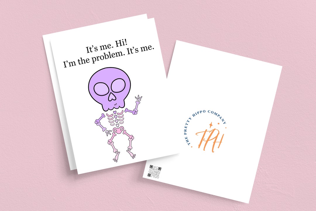Printable Halloween Pastel Skeleton Greeting Card Im the - Etsy