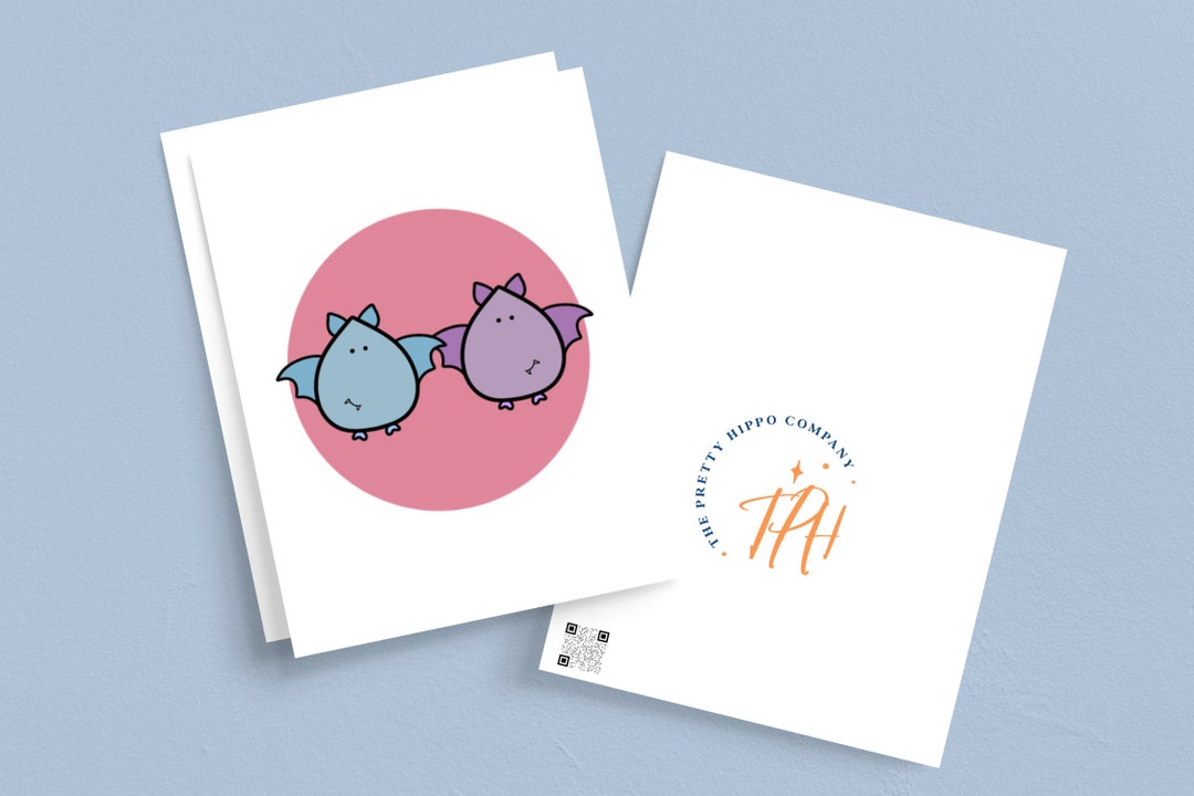 Printable Bat Greeting Card, Cute Bat Card, Spooky Season Card, Best ...