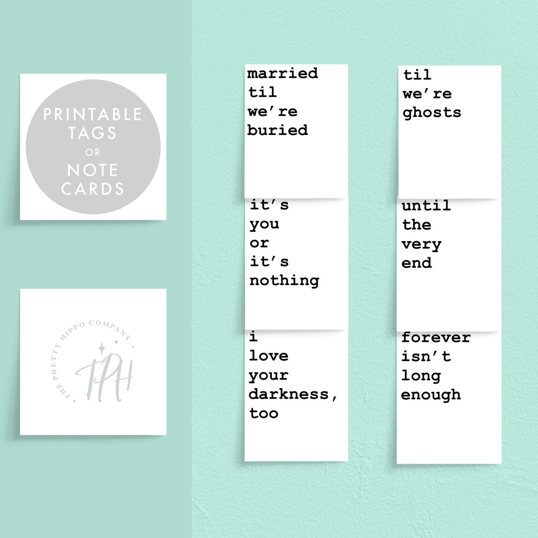 Printable Mini Greeting Cards for Couples, Valentines Day Card, Anniversary Card, for Husband ...