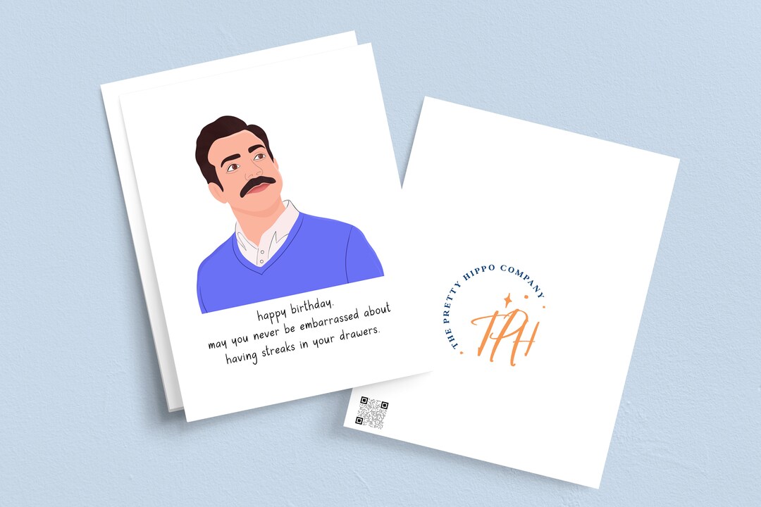 Printable Ted Birthday Card, Funny Birthday Card, Lasso Card, Birthday ...