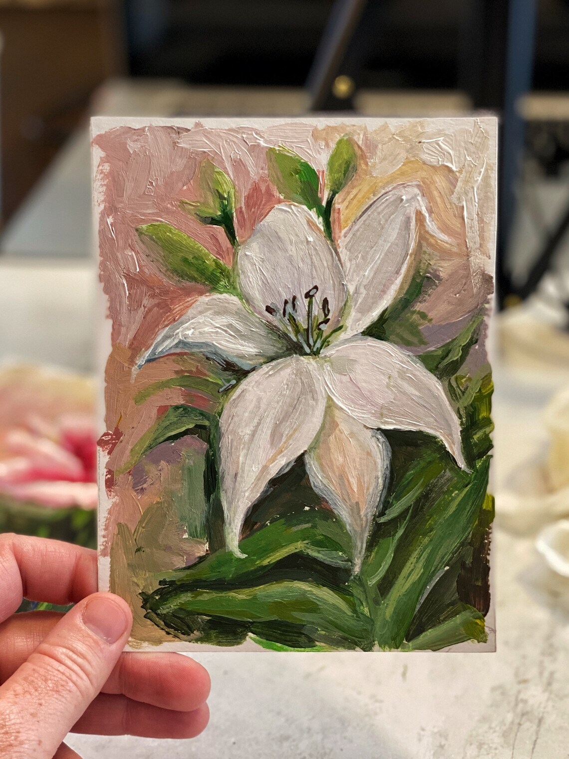 Original Lily Acrylic Mini Painting; Hand Painted; Ready to Ship ...