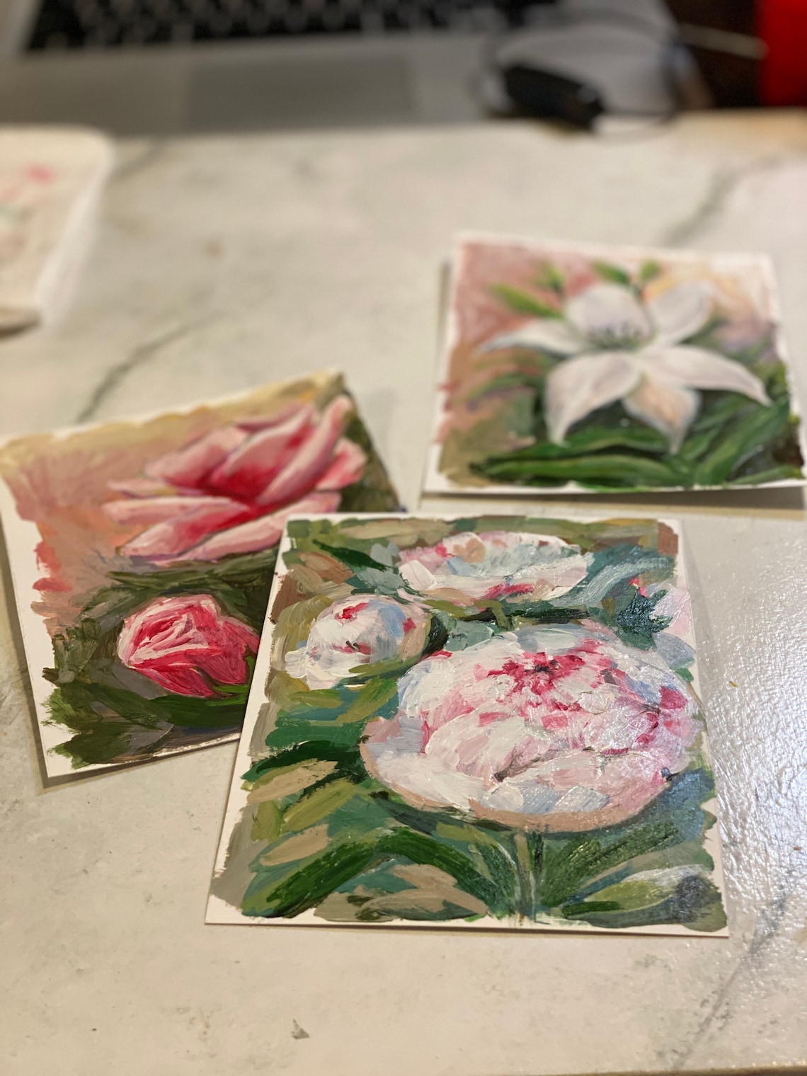 Original Lily Acrylic Mini Painting; Hand Painted; Ready to Ship ...