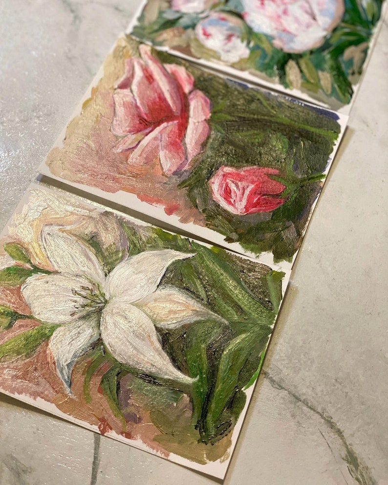 Original Lily Acrylic Mini Painting; Hand Painted; Ready to Ship ...