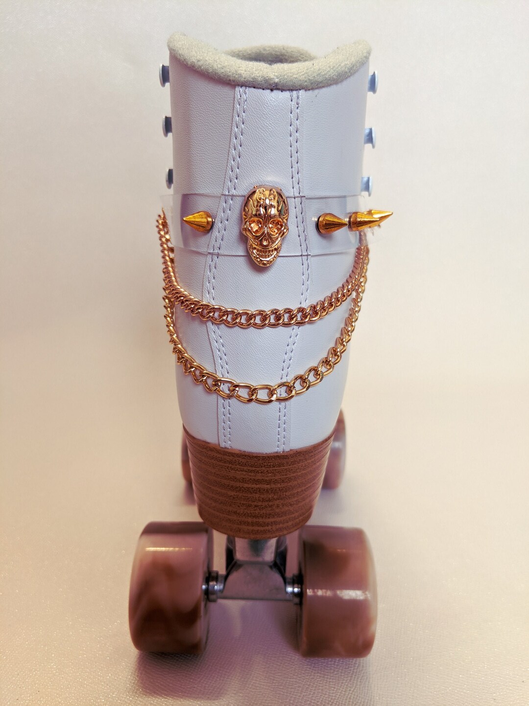 THICK Vinyl Harness Strap DOUBLE Chain Spikes Silver, Gold, Rose Gold ...