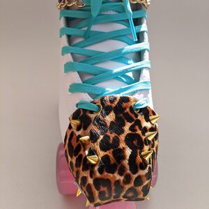 Real Leather REINFORCED Roller Skates Toe Cap Cover Guard- Hair on Cow ...