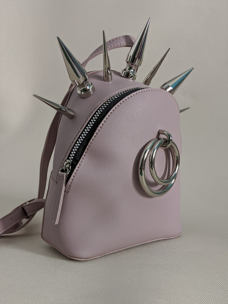 Mini Vegan Leather Backpack Giant Spikes, O Ring - Etsy
