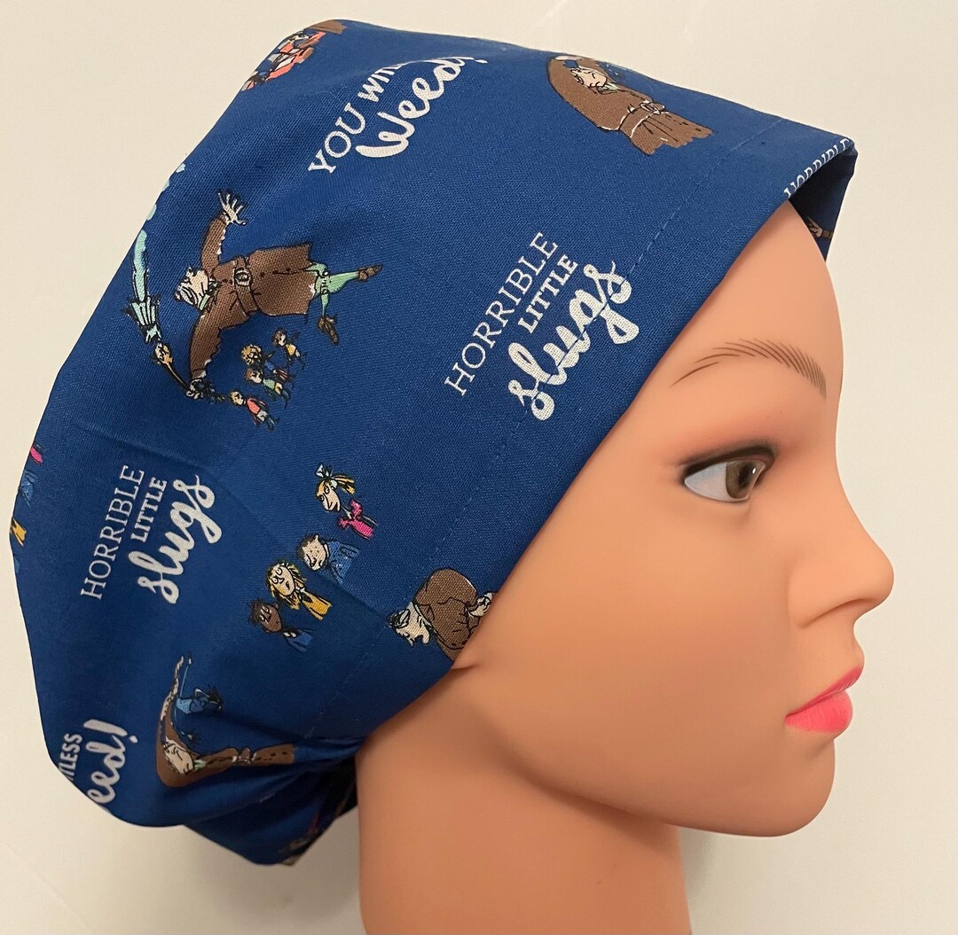 Roald Dahl - Matilda Miss Trunchbull Cotton Scrub Hat: Elasticated ...