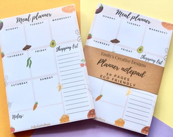 Cute Weekly Meal Plan Notepad Personalized for Family Dinner Menu for ...