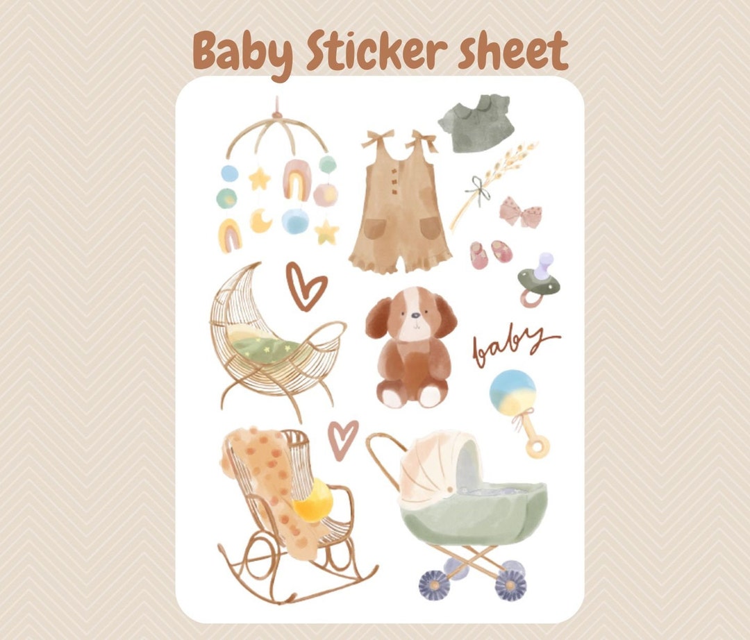 A4/A6 Sticker Sheet BABY ,bullet Journal Sticker, Planner Stickers ...