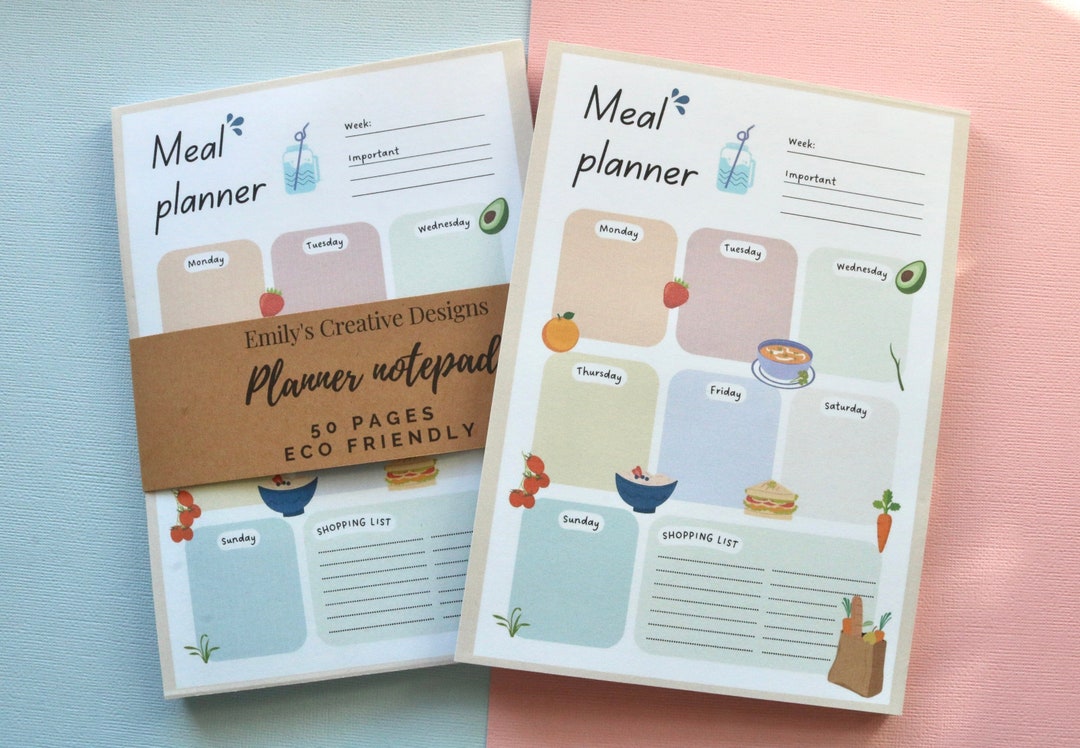 Meal Planner Notepad, Meal Planner Fridge Notepad, Meal Planner, Meal ...