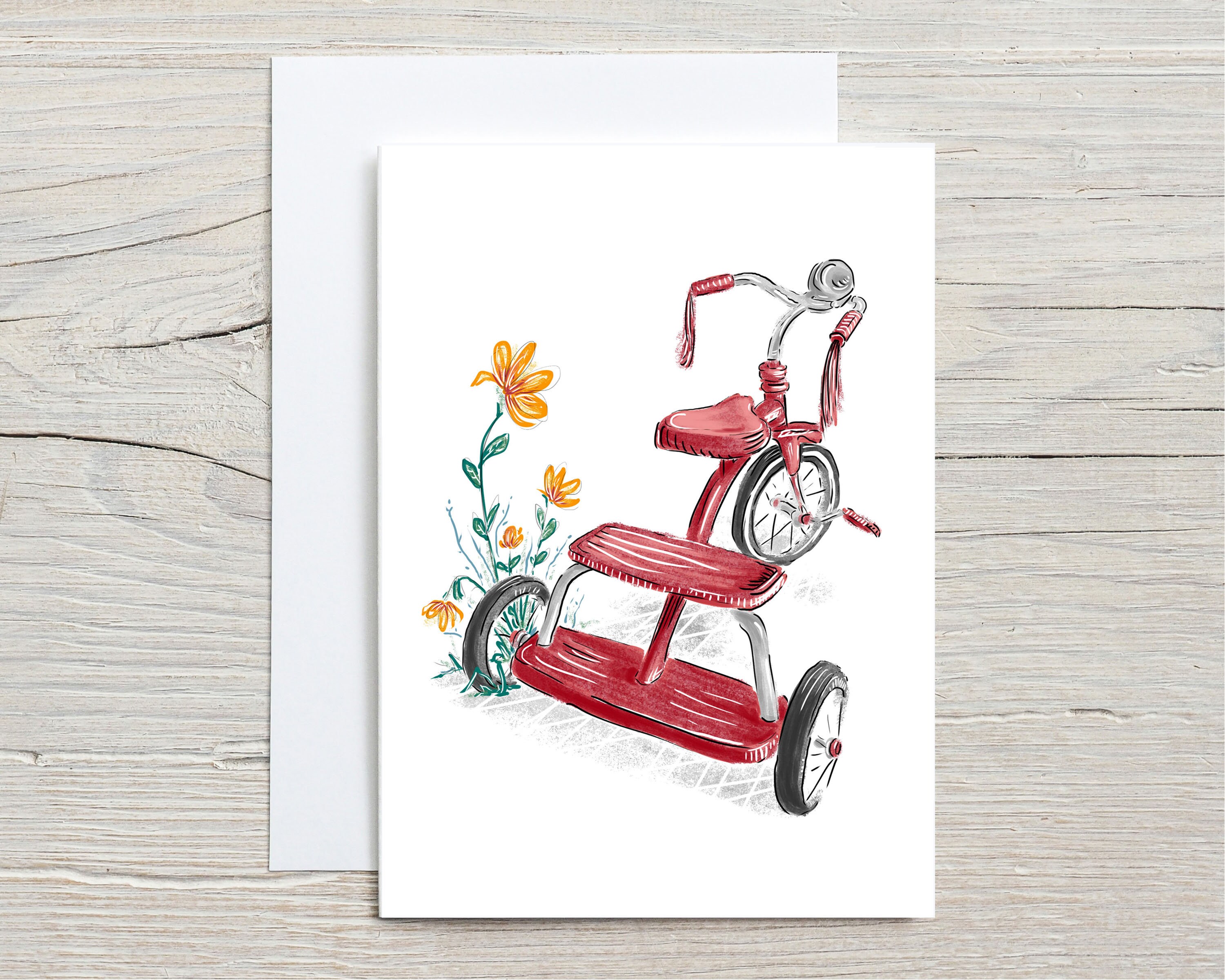 Vintage Tricycle Print - Red Tricycle - Red Rider - Vintage Nursery ...