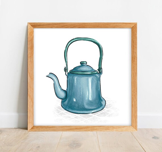 Vintage Tea Kettle Drawing