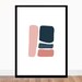Navy & Blush Pink Abstract Wall Decor Living Room Prints - Etsy UK