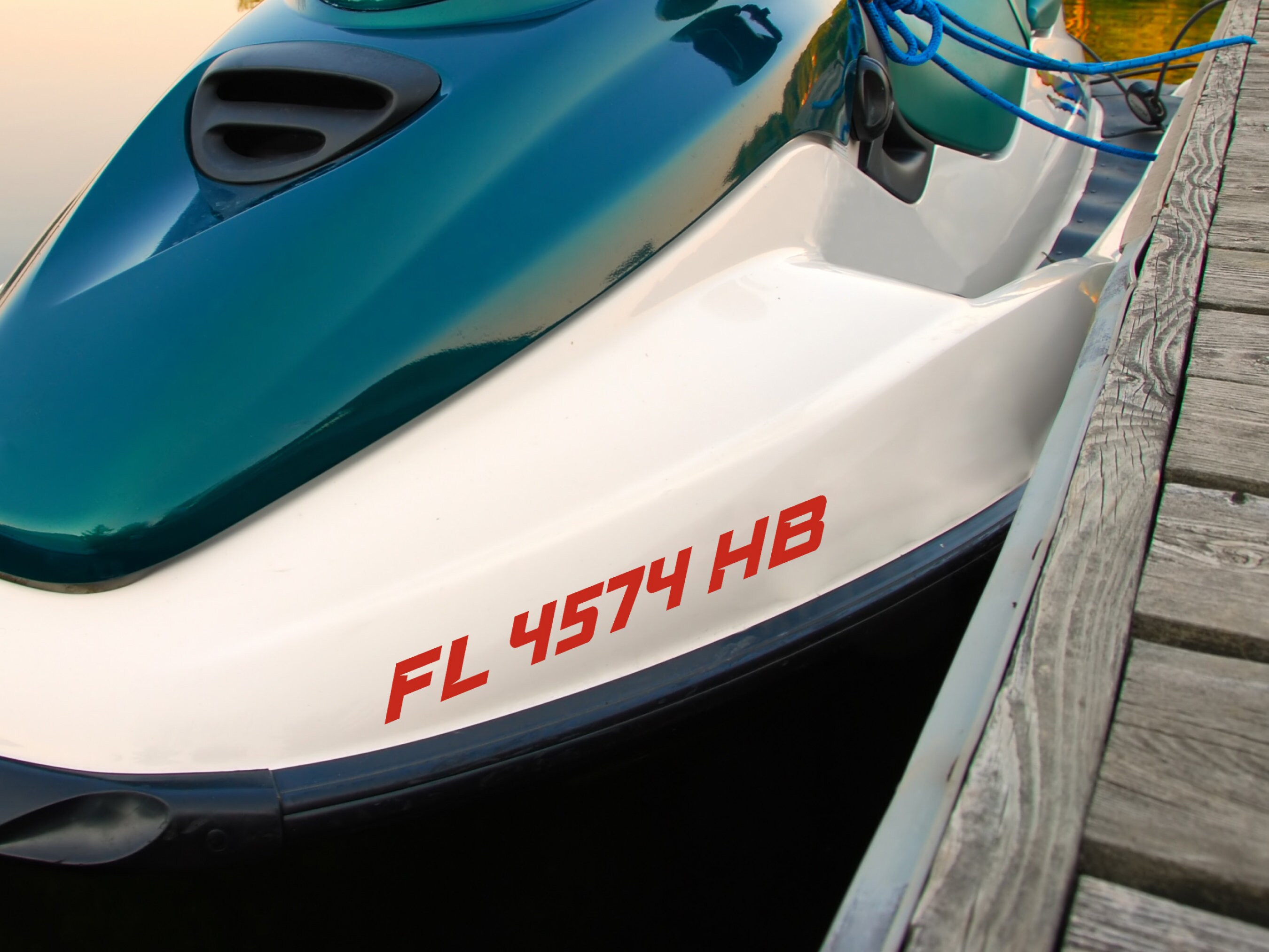 Set of 2 - Custom Made Watercraft Registration Numbers - 31 Size ...