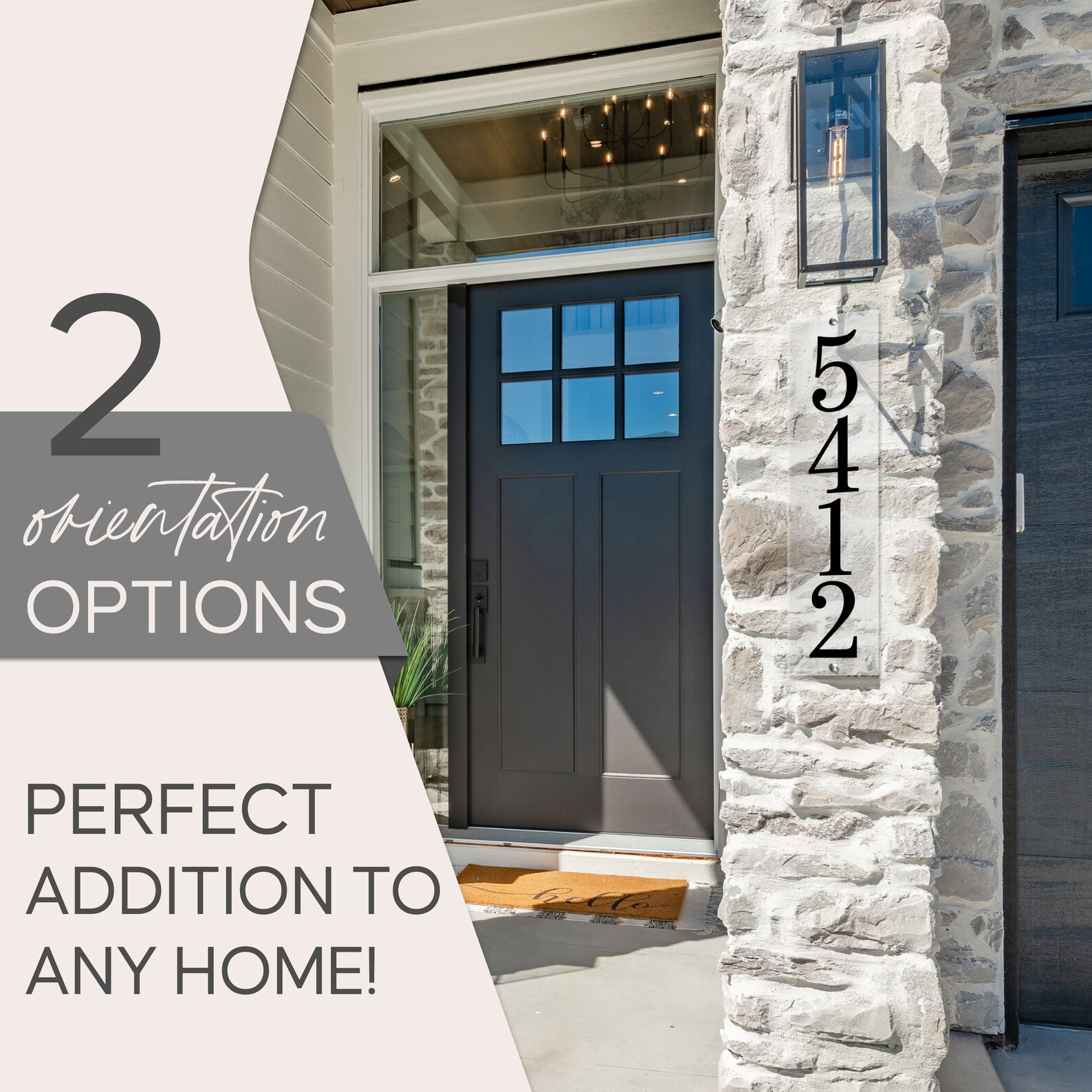 House Numbers Personalized, Address Sign, Vertical Outside Sign, Custom ...