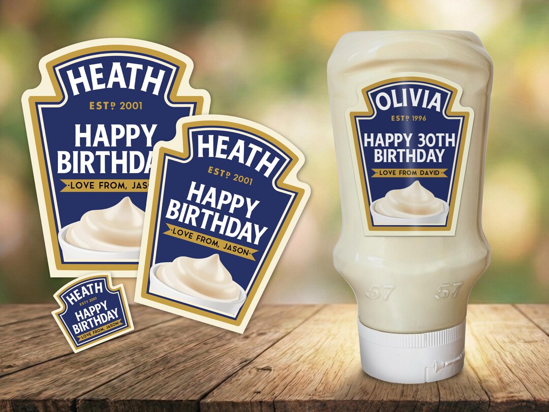 Custom Mayo Sauce Label With Your Text - 4 Size Options, Custom Sticker ...