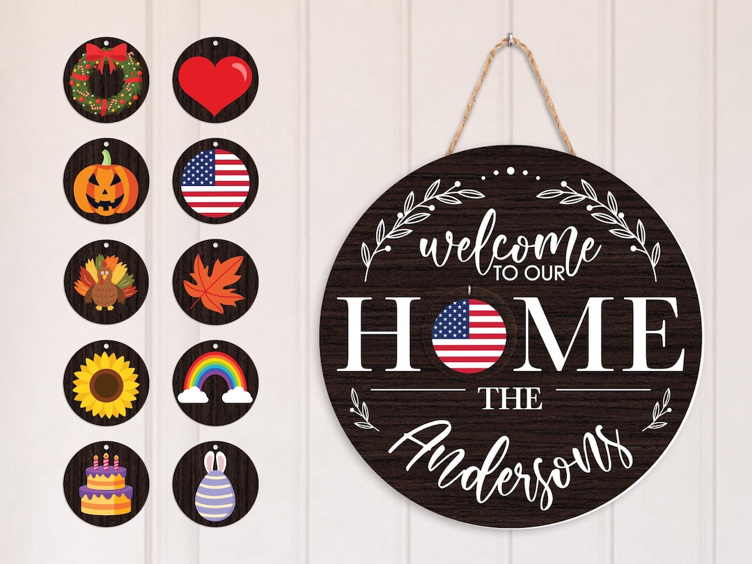 Interchangeable, Personalized Welcome Sign - Welcome Sign for Front ...