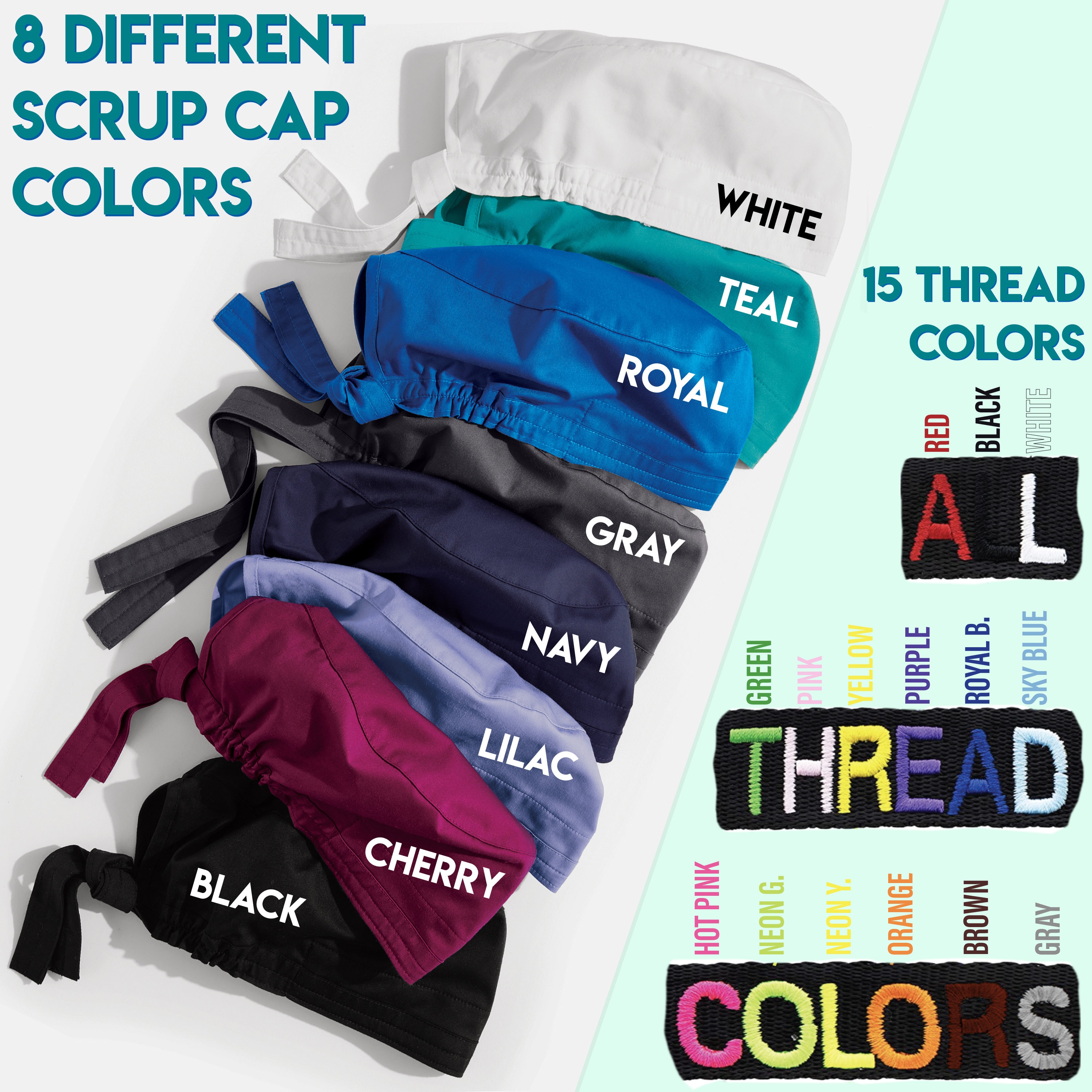 Personalized Embroidered Unisex Scrub Cap W/medical Specialty - Etsy