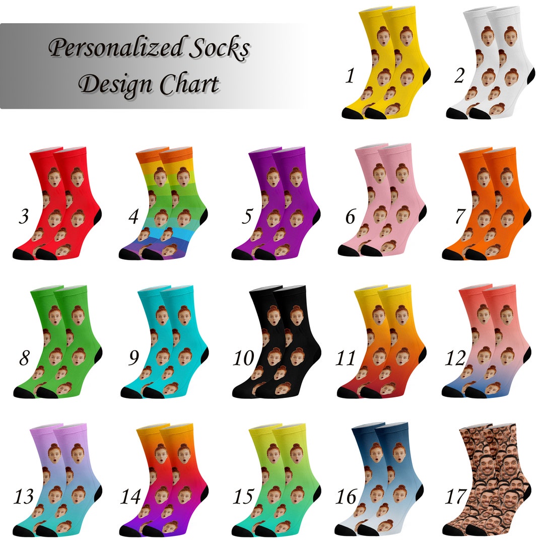 Custom Face Socks, 17 Designs | Funny Socks With Faces for Men Women ...