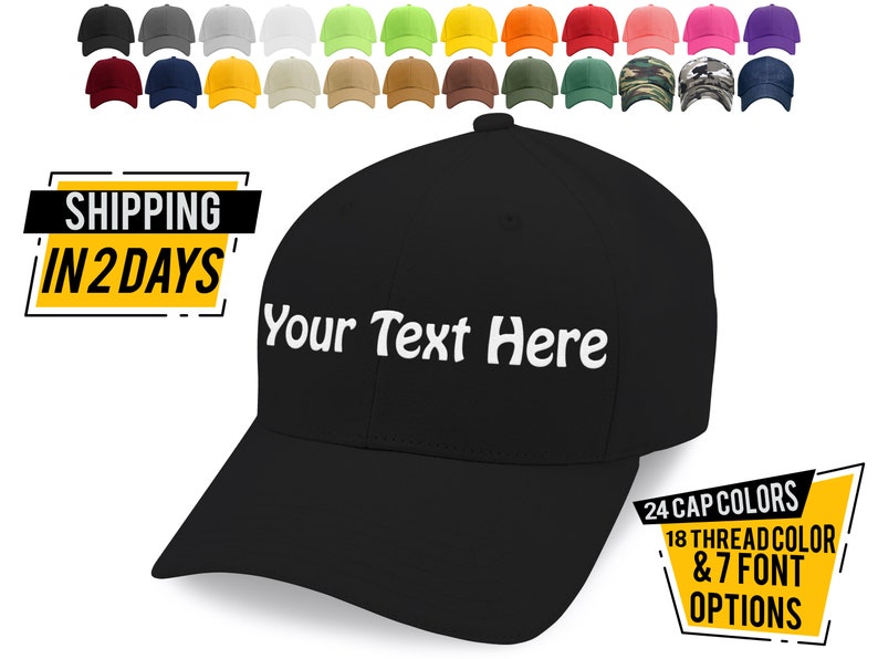 Custom Embroidered Baseball Cap for Men Women Your Text or - Etsy