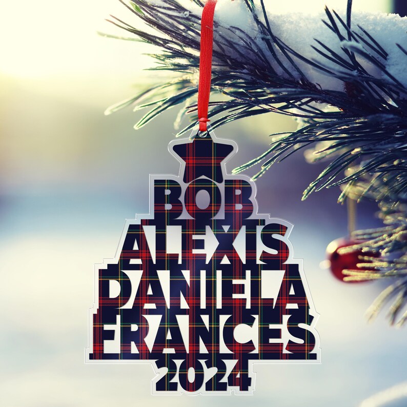 Family Christmas Ornament, Christmas Tree Ornament With Family Names ...