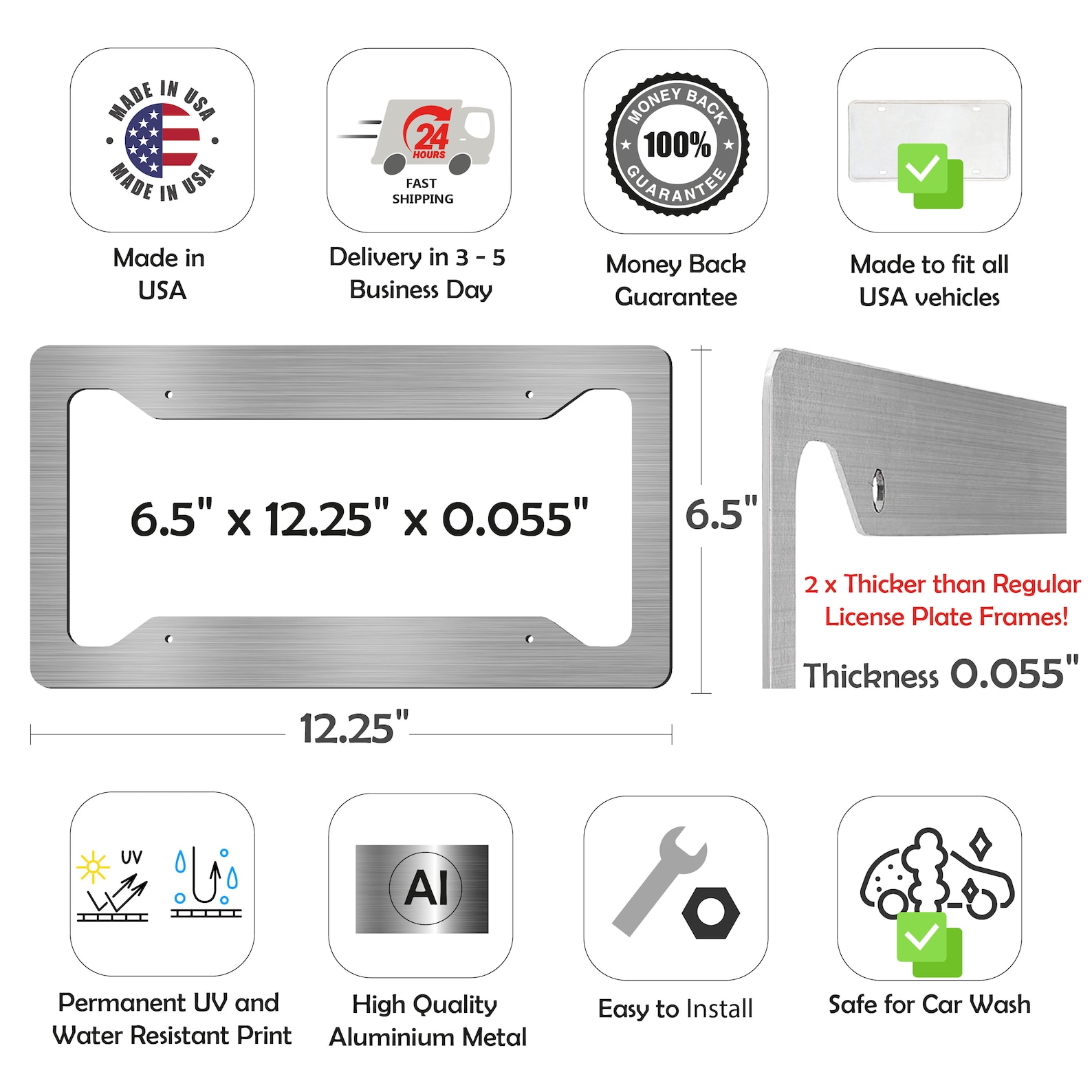 Custom License Plate Frame Personalized License Plate Frames - Etsy