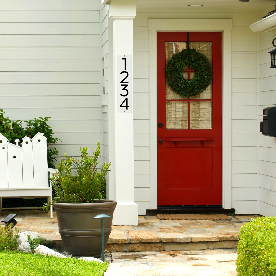 House Numbers Personalized, Address Sign, Vertical Outside Sign, Custom ...