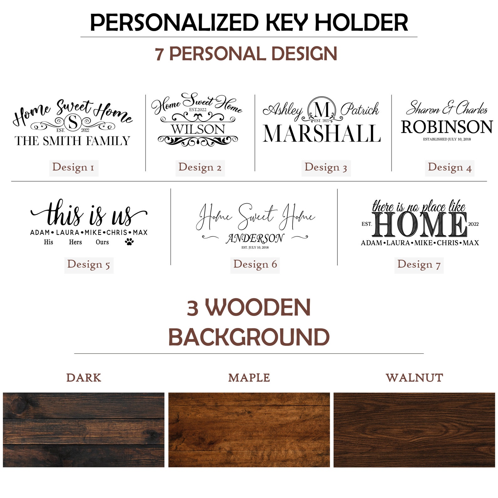 Personalized Key Holder for Wall Custom Key Hanger With - Etsy