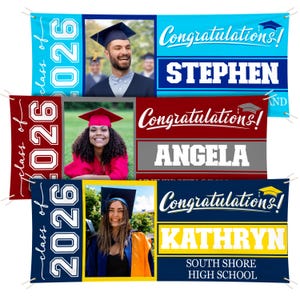 Personalized Graduation Banner W/ Photo, Name & School - 3 Sizes ...