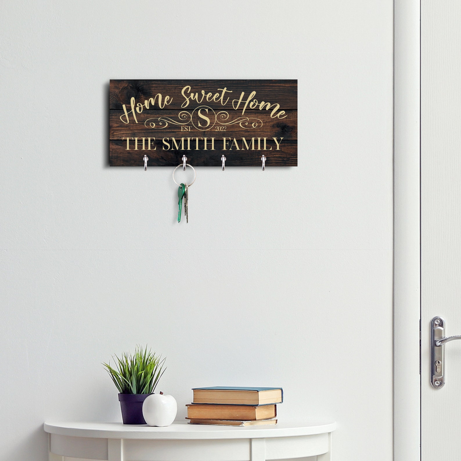 Personalized Key Holder for Wall Custom Key Hanger With - Etsy
