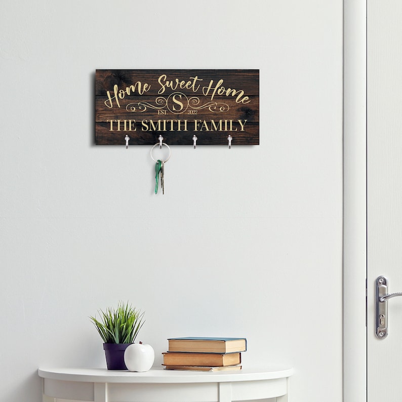 Personalized Key Holder for Wall Custom Key Hanger With - Etsy