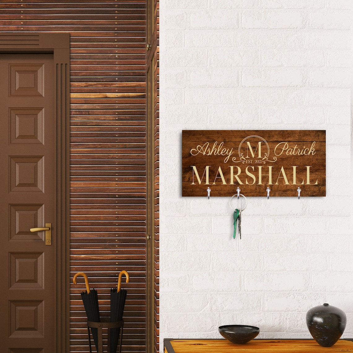 Personalized Key Holder for Wall Custom Key Hanger With - Etsy